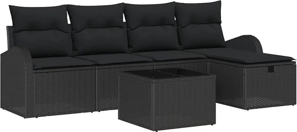 Set pohovek 6 ks Černá polyratan 3359072