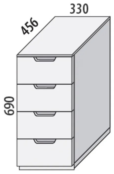 Domestav BUBBLES skříň zásuvková kontejner buk, olejovaný