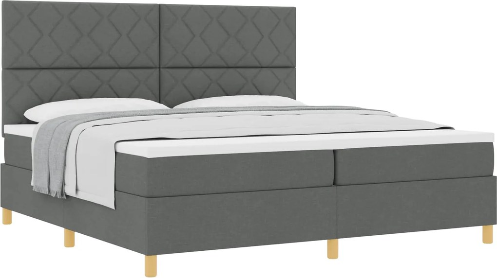 Postel s boxspringem s matrací Tmavě šedá 200 x 200 cm textil 3339722