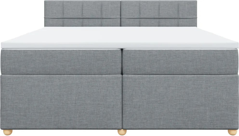 Box spring postel s matrací světle šedá 200 x 200 cm textil 3289087