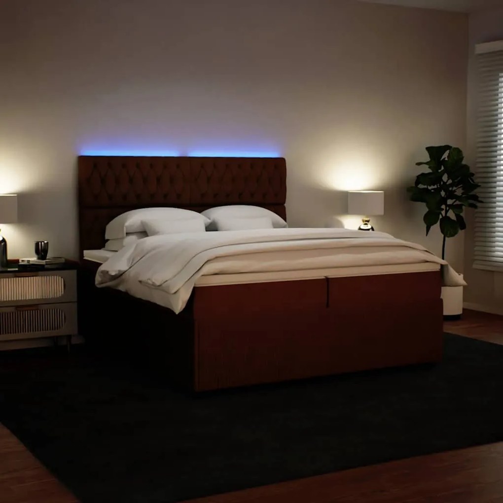 Box spring postel s matrací růžová 200x200 cm samet 3294741