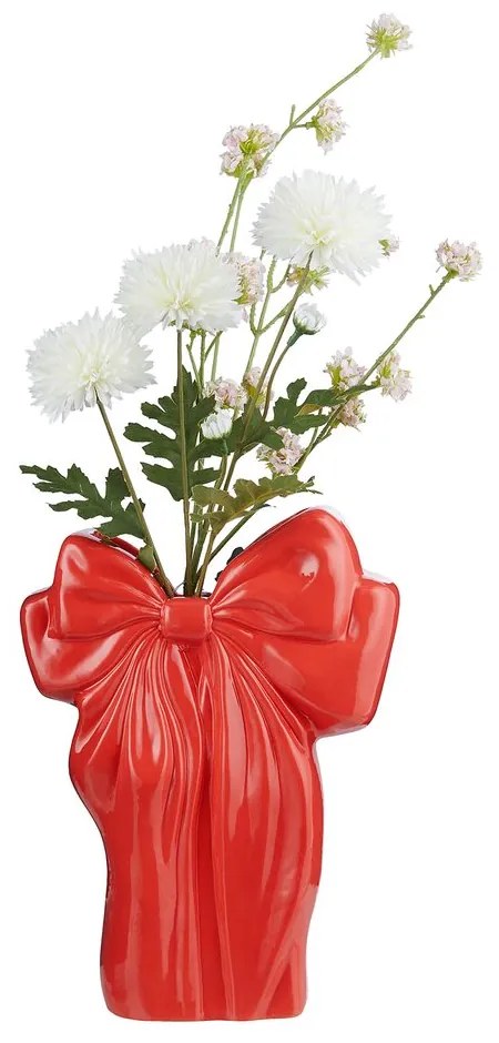 PRESENT Váza mašle 26 cm - červená