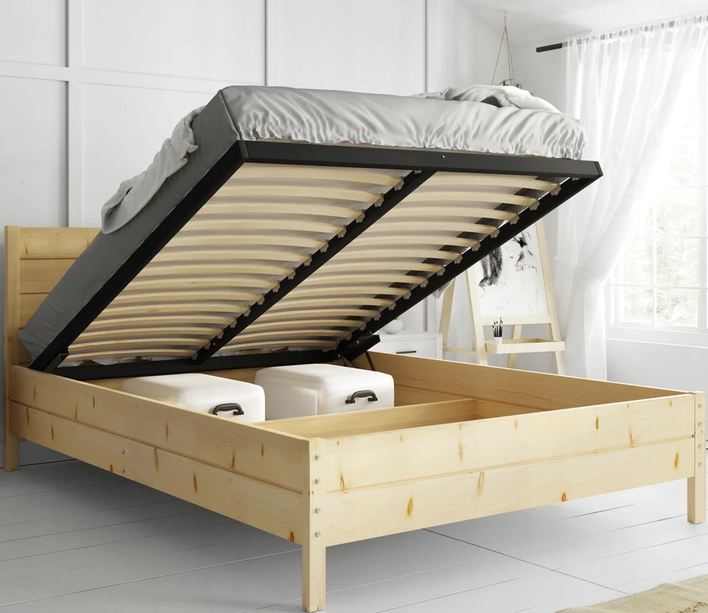 INTERBEDS postel 180x200 dřevěný kovový zvedací rošt Continental Matrace