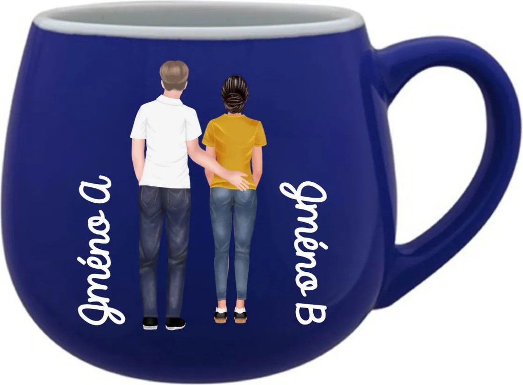 Personalizovaný keramický buclatý hrneček s párem