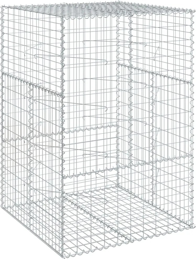 Gabionový koš s víkem 100 x 100 x 150 cm pozinkované železo 3295213