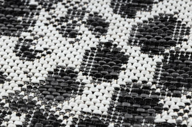 Dywany Łuszczów Kusový koberec Sion Sisal Snake`s skin 22162 ecru/black – na ven i na doma - 140x190 cm