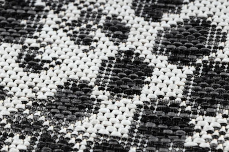 Dywany Łuszczów, Kusový koberec Sion Sisal Snake`s skin 22162 ecru/black – na ven i na doma, 160x220, šedá, chodba / předsíň