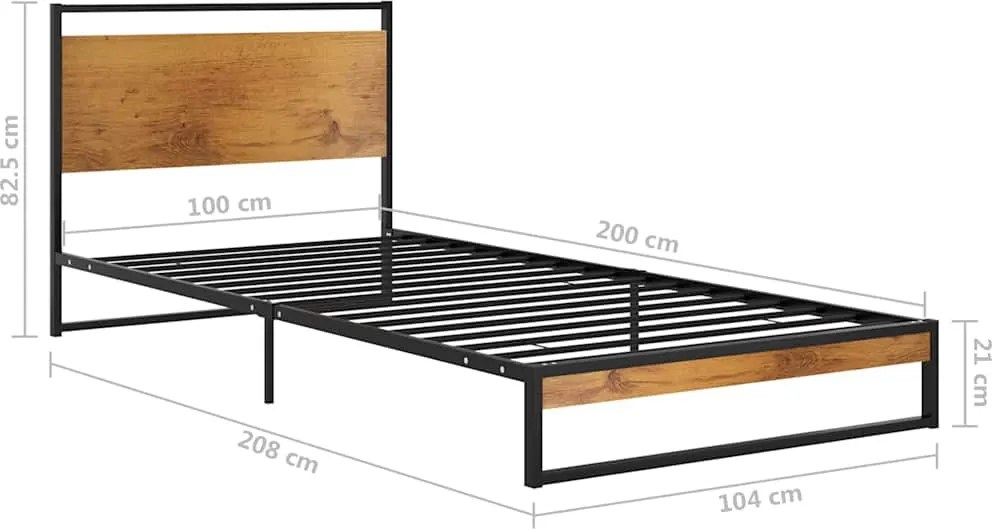 Rám postele kov 100 x 200 cm 324863