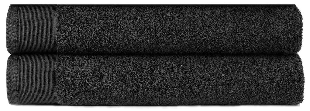 134648 vidaXL Ručníky 2 ks bavlna 450 g/m² 50 x 100 cm černé