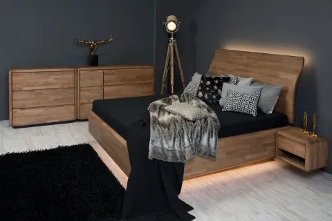 Postel Florencia, čelo oblé čalouněné 180 Domestav F123 Materiál: Buk cink, Barevne provedení: Moření, Specifikace: pravá