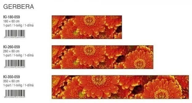 DIMEX | Fototapeta do kuchyně Gerbera KI-180-059 | 180 x 60 cm | červená, oranžová