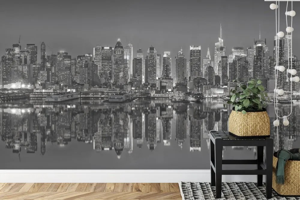 Fototapeta New York Odrazy V Černé A Bílé Strukturální vinyl 368x254