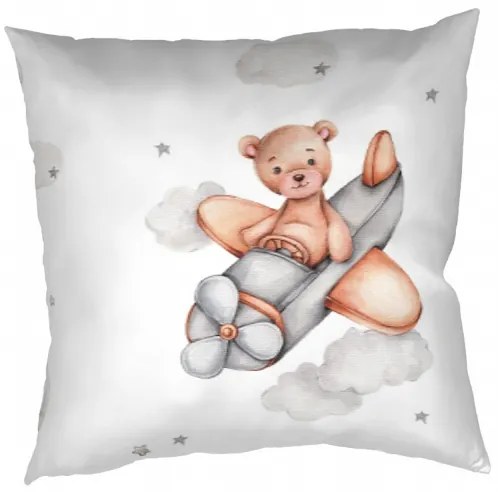 DADKA Povlečení bavlna Teddy Bear plane 140x200, 70x90 cm