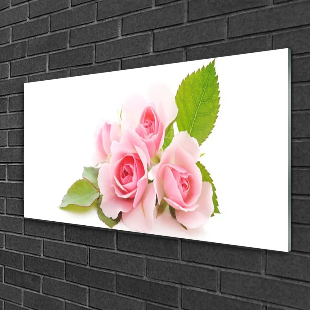 Obraz na skle Růže Květiny Příroda 140x70 cm