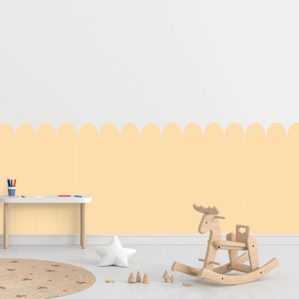 PIPPER. Textilní samolepící tapeta - Oblouk - Žlutá barva Barva: Bledá, Velikost: 100cm