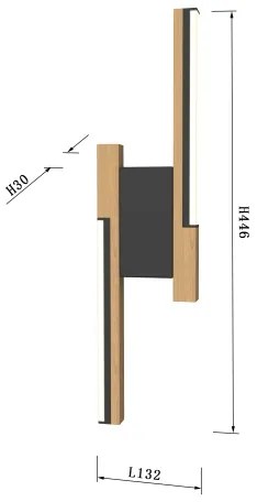 Wofi 4031-206- LED Stmívatelné nástěnné svítidlo PALERMO 11W/230V kaučukovník