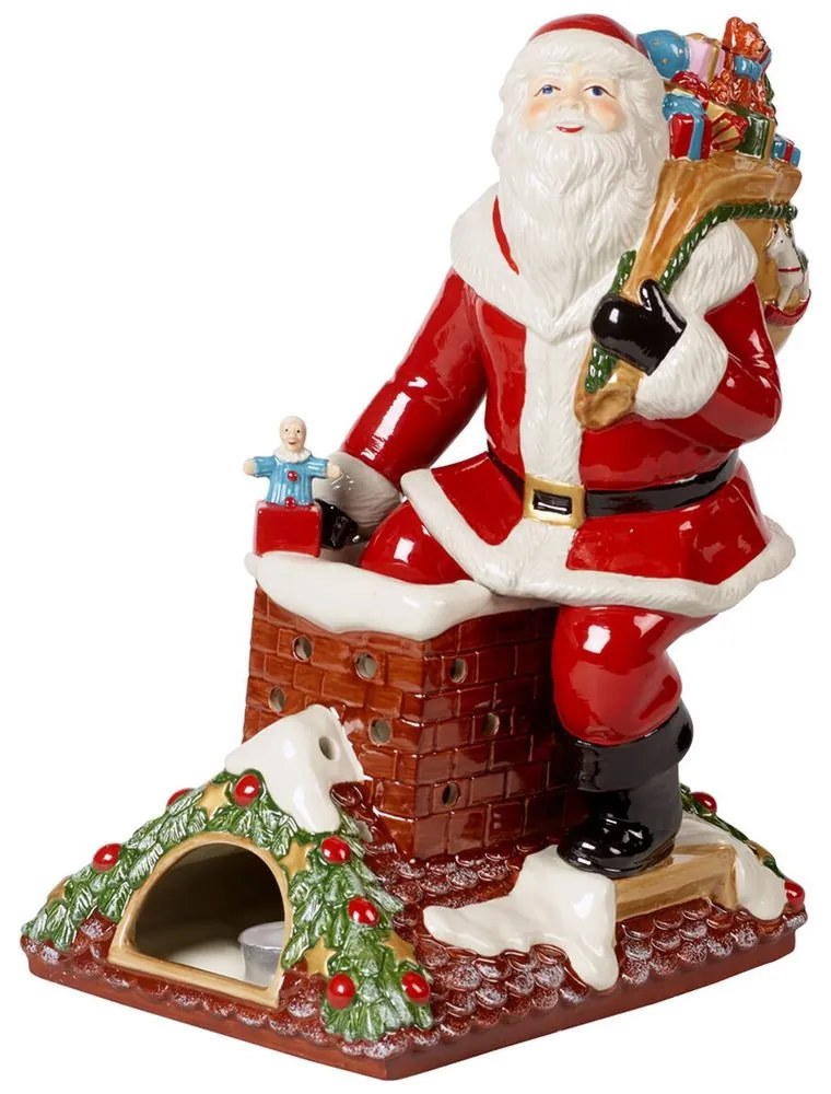 Christmas Toys Memory svícen/hrající Santa na střeše, 32 cm, Villeroy & Boch