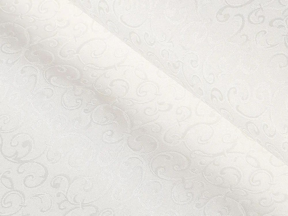 Teflonová látka na ubrusy TF-010 Ornamenty - smetanová - šířka 160 cm