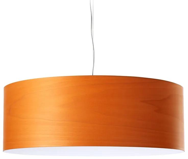 Válcové svěšené svítidlo z dřevěné dýhy Gea  Válcové svěšené svítidlo z dřevěné dýhy Gea Dekor: Oranžový, Průměr: 700 mm