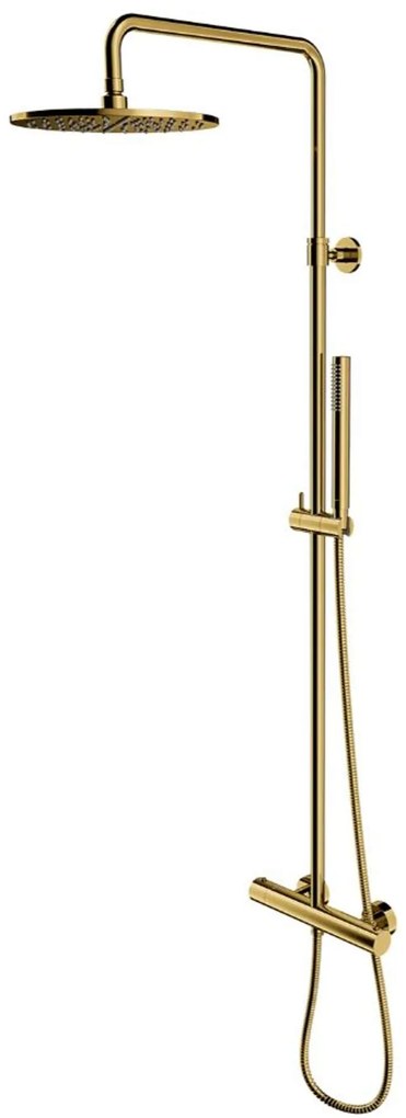 OMNIRES Y - Sprchový set s termostatem, průměr 25 cm, kartáčované zlato Y1244SUGLB