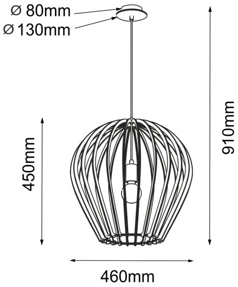 Amplex 5019 - Lustr na lanku BALA 1xE27/20W/230V černá