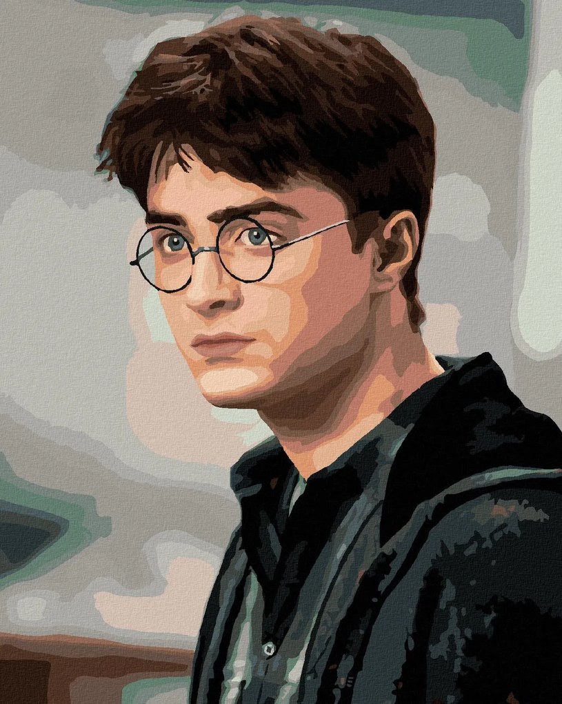 Malování podle čísel portrét zahleděný harry potter, 40x50 cm, vypnuté plátno na rám