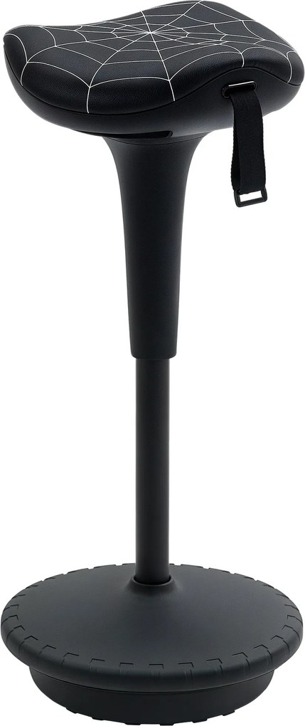Vinsetto ergonomická otočná sedlová stolička — výškově nastavitelná 65,5–83,5 cm, náklon 120°, protiskluzová, černá | Aosom