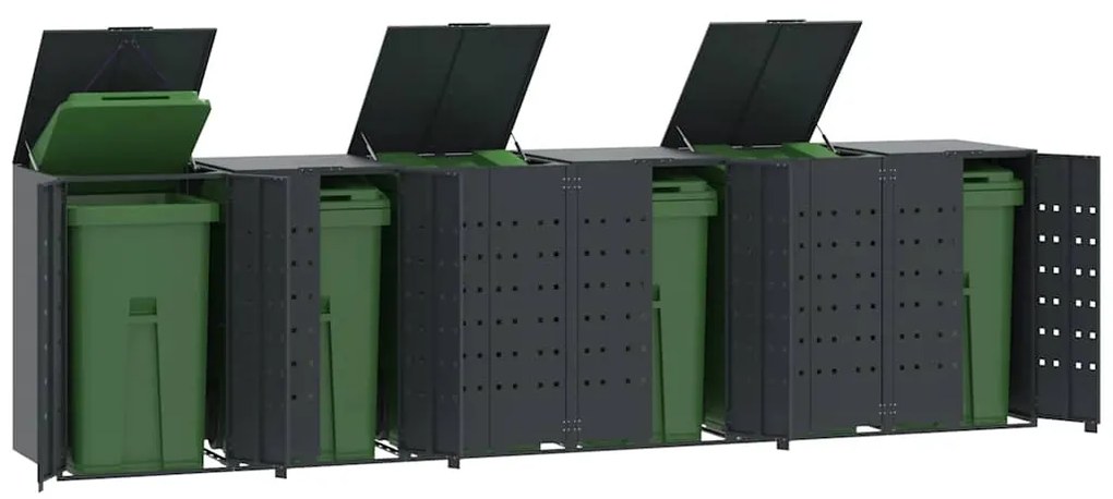 Box na 6 popelnic popelnic 414 x 79 x 117 cm ocel 3279986
