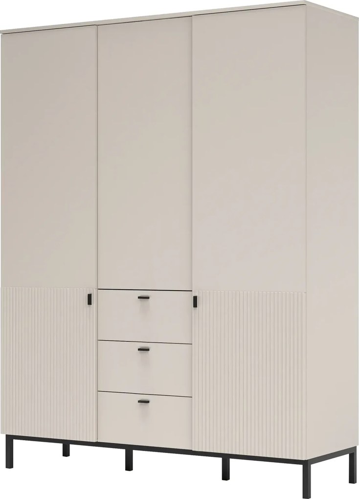Šatní skříň Korfu 70 156 cm kašmírová/černá