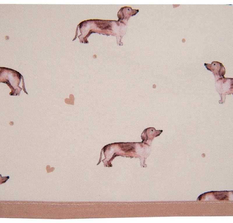 Bavlněná čtvercová utěrka s jezevčíkem Dachshund Love – 50x70 cm
