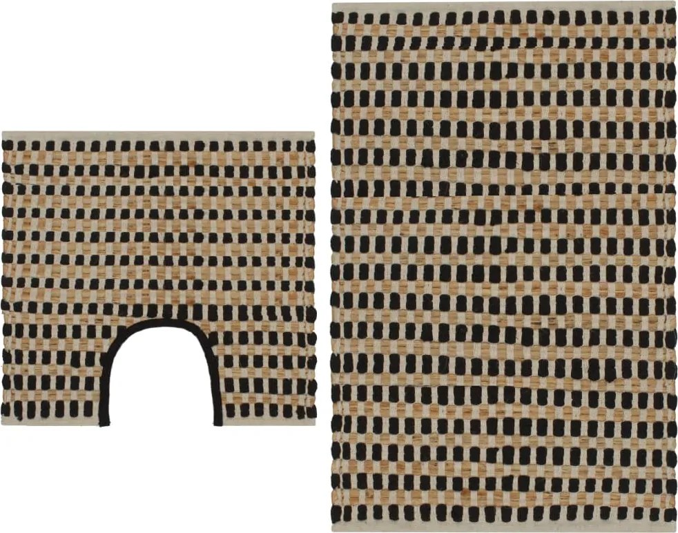 Koupelnová předložka z juty 160 x 230 cm přírodní a černá 133220