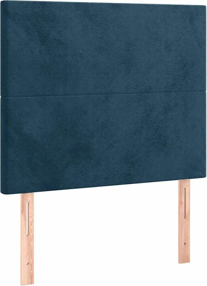 Box spring postel s matrací tmavě modrá 80 x 200 cm samet 3129061