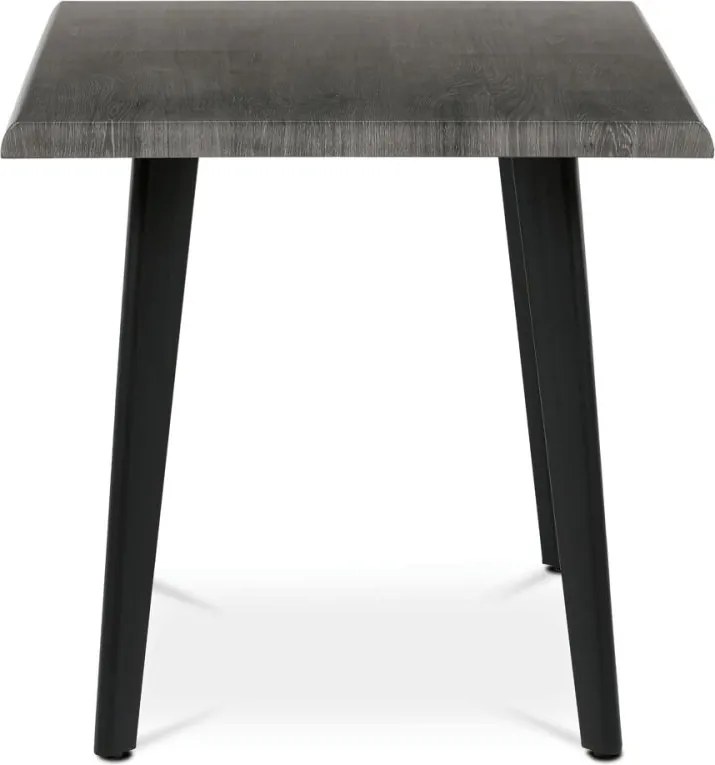 Stůl jídelní, 130x80x75 cm, MDF deska, dekor šedý dub, kov, černý lak