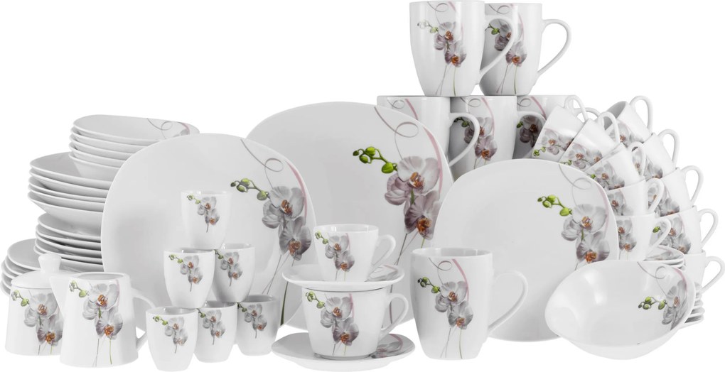 XXXLutz KOMBINOVANÁ SOUPRAVA Square Orchidee 62dílné Creatable - Online Only nádobí - 007768052003