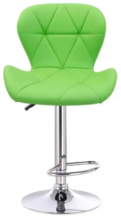 LuxuryForm DESIGN Barová židle LIVIO na stříbrné kulaté podstavě - zelená