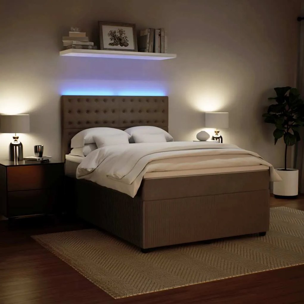 Box spring postel s matrací světle šedá 140x200 cm samet 3294670