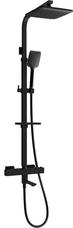 Mexen - CQ62 sprchový set s termostatickou baterií Cube, černá, 779106295-70