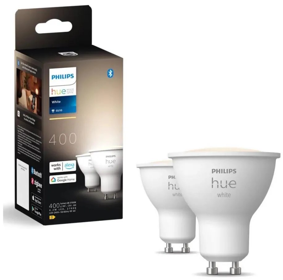 SADA 2x LED Stmívatelná žárovka Philips Hue WHITE GU10/4,2W/230V 2700K