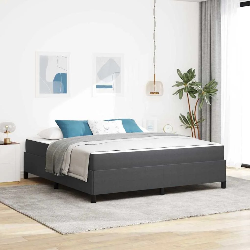 Rám postele s matrací Tmavě šedá 180 x 200 cm textil 3399136