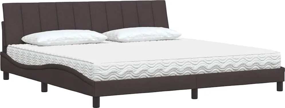 Postel s matrací Hanko tmavě hnědá 200 x 200 cm textil 3310555