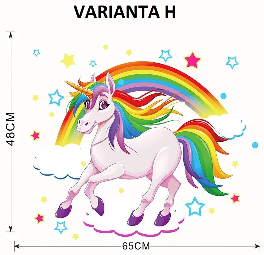Samolepky na zeď - jednorožci, více variant Varianta: Varianta H