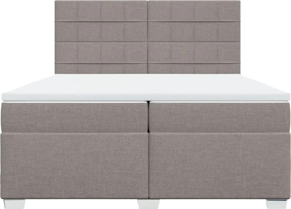 Box spring postel s matrací taupe 200x200 cm textil 3292899