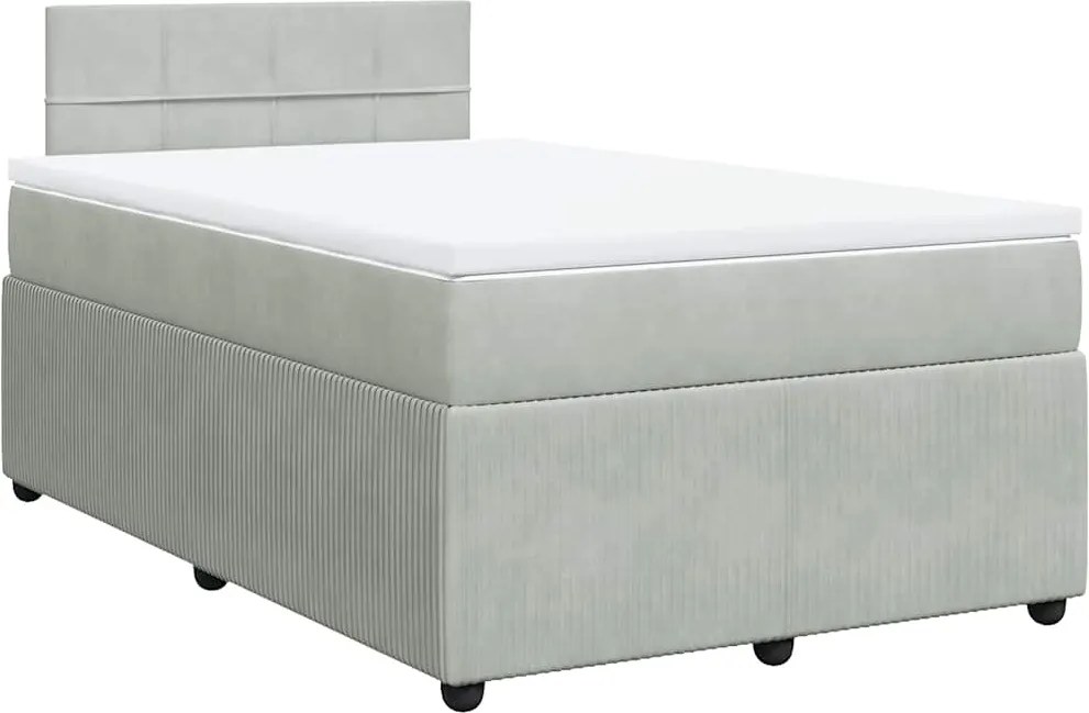 Box spring postel s matrací světle šedá 120x190 cm samet 3287686