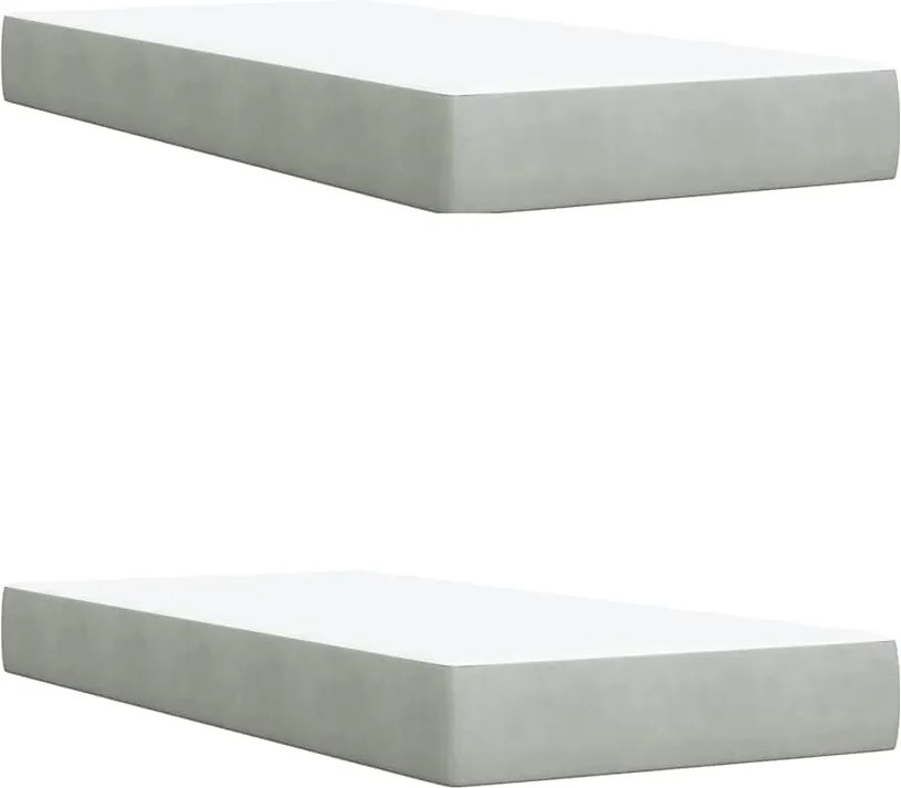 Box spring postel s matrací světle šedá 200x200 cm samet 3287842