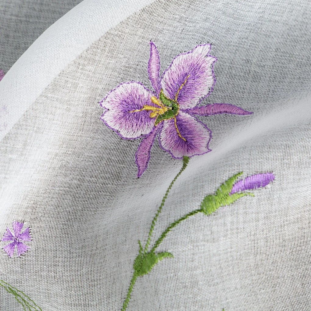 ZÁCLONA NA POUTKÁCH INESA 350X120 CM KVĚTY