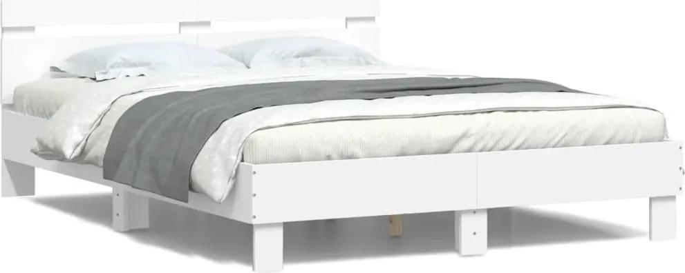 vidaXL Rám postele s čelem a LED osvětlením 150 x 200 cm [3207540] Barva: Betonová šedá