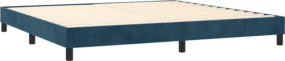 Box spring postel s matrací tmavě modrá 200x200 cm samet 3141507