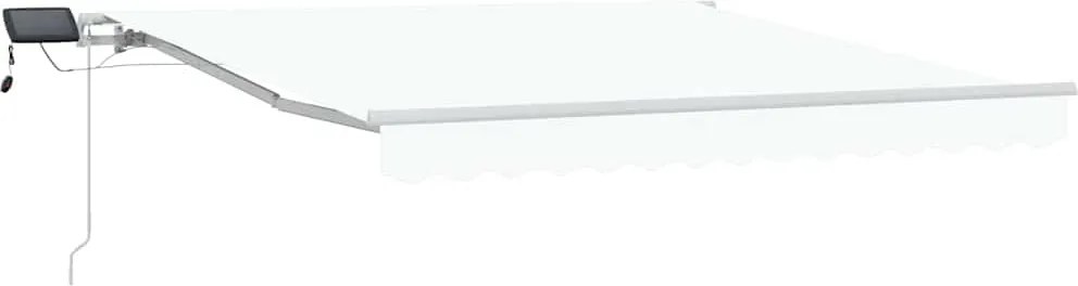Stahovací markýza Bílá 350 x 250 cm Látka a hliník 3330358