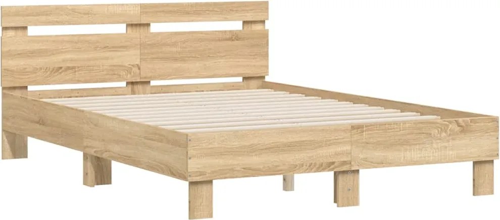 Rám postele s čelem dub sonoma 135 x 190 cm kompozitní dřevo 3207443