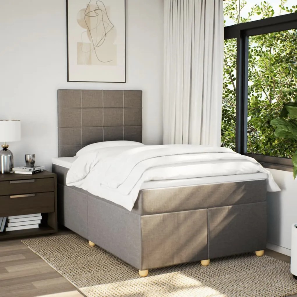 Box spring postel s matrací taupe 120x200 cm textil 3293551